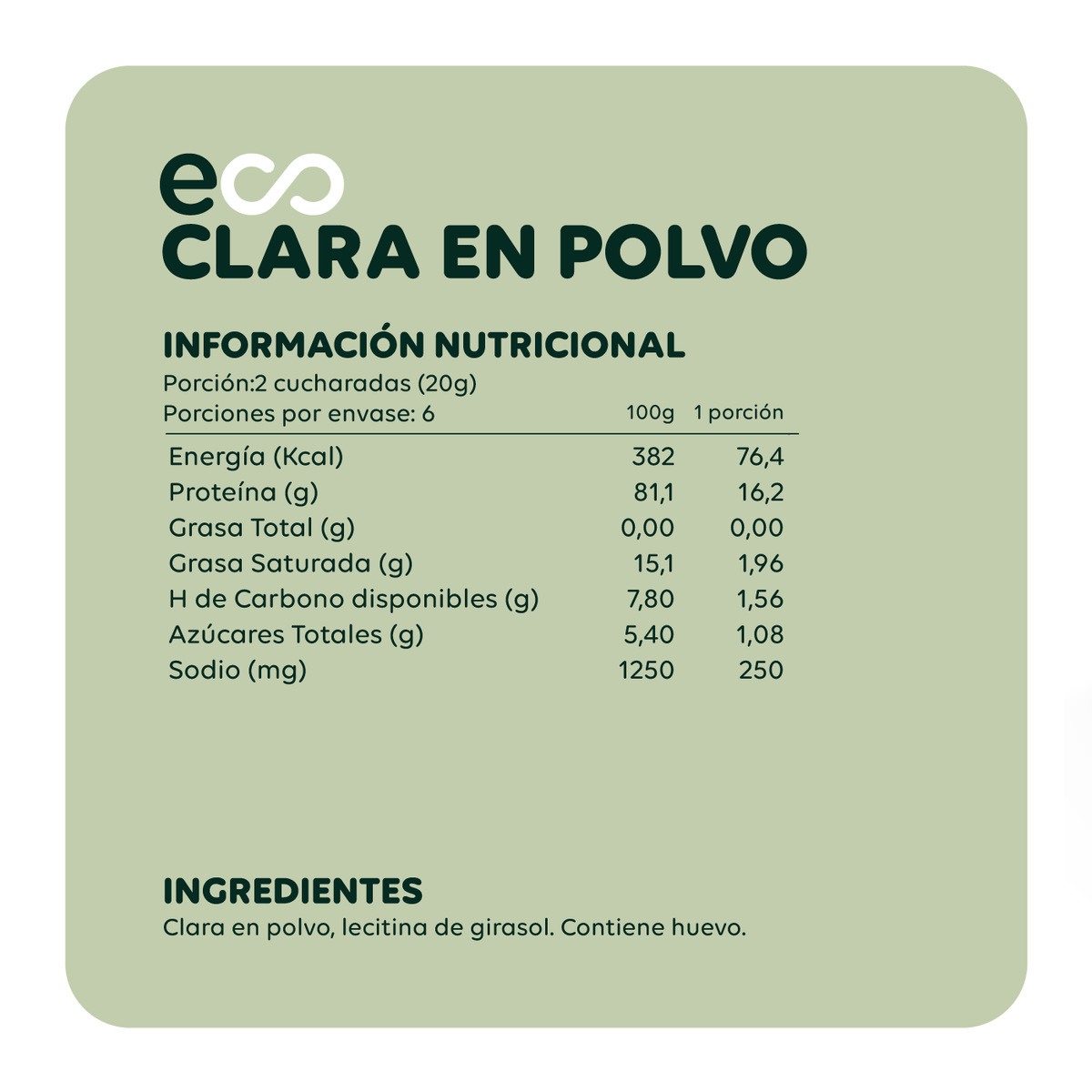 125 gr - Clara Ecoterra de Huevo en polvo pasteurizada