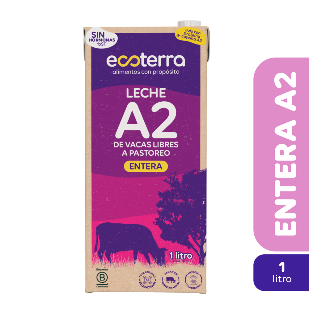 1 Lt - Leche A2 Entera Ecoterra